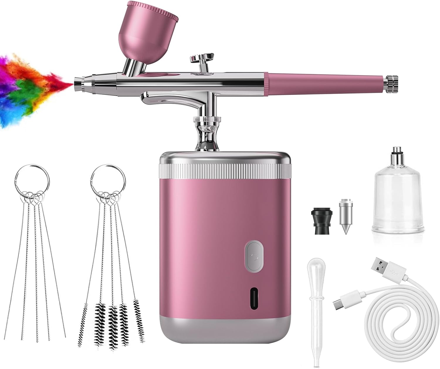 Amazon.com: Airbrush Kit 1200ma Airbrush Set with Compressor Portable ...
