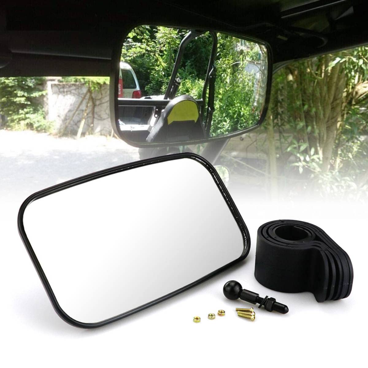 Amazon.com: MZS UTV Rear View Mirror, 1.5"- 2" RZR Rearview Center ...