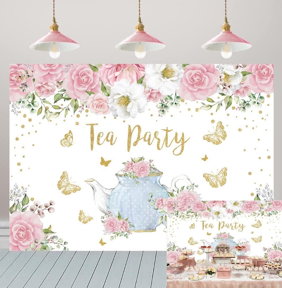 Amazon.com : Mocsicka Tea Party Backdrop 7x5ft Princess Wonderland ...