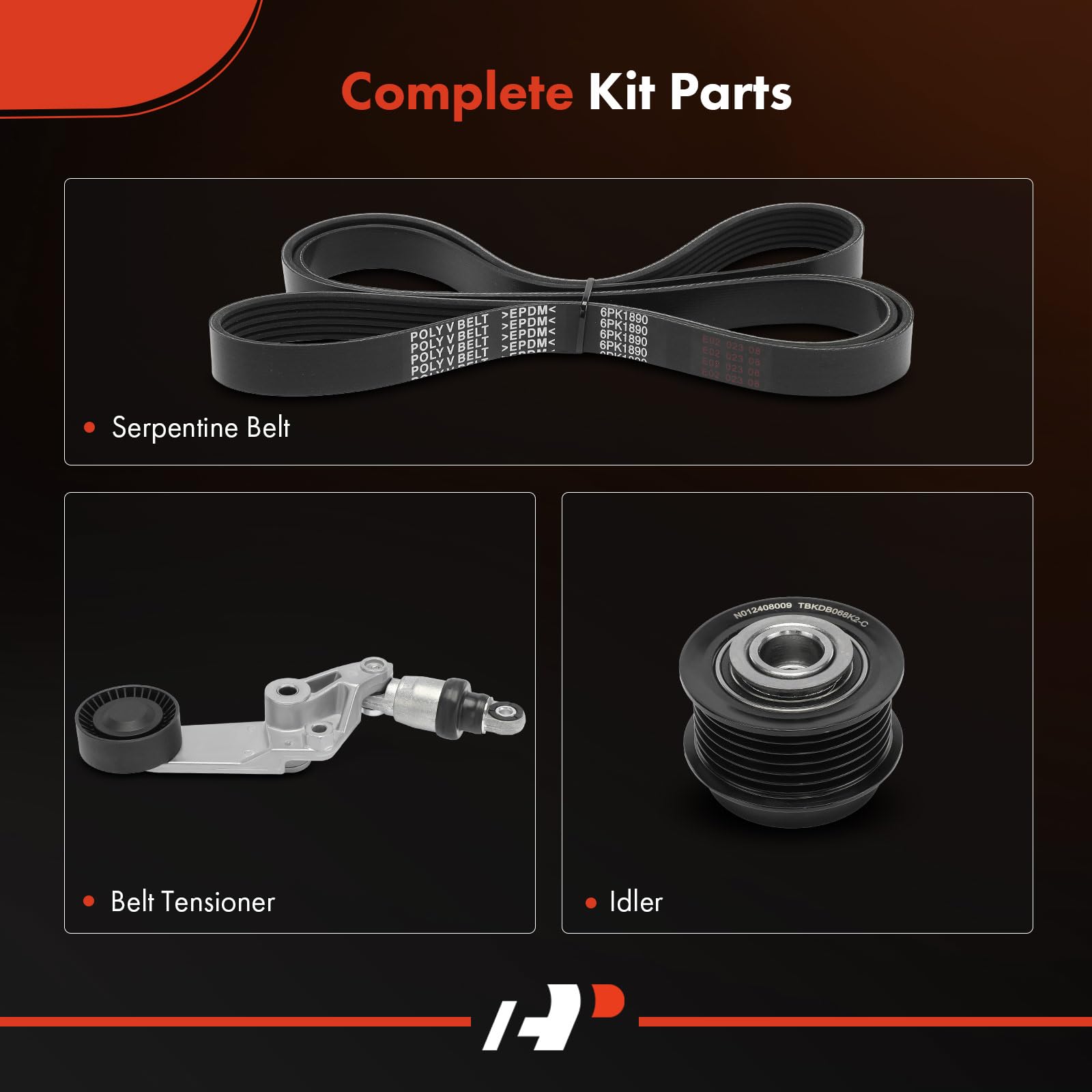 Idler Pulley Tensioner A-Premium Serpentine Belt Drive Kit With ...