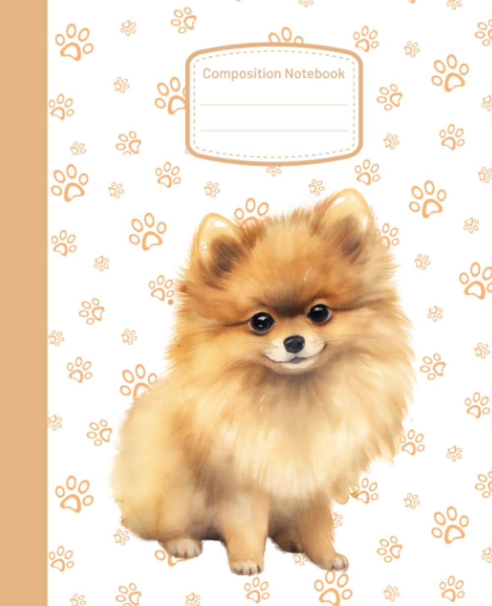 Amazon.com: Cute Pomeranian Watercolor with Paws Background ...