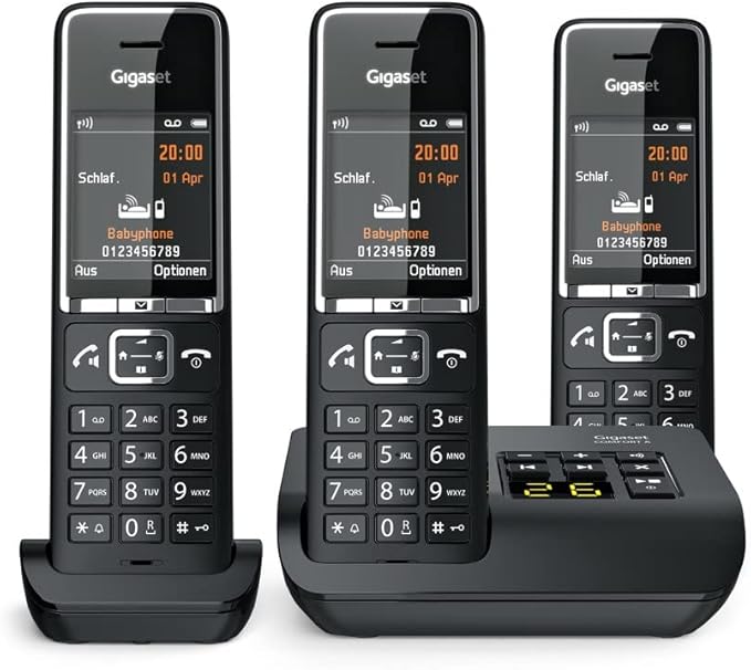 Gigaset Comfort 550A Trio, Schwarz/Chrom: Amazon.de: Elektronik & Foto