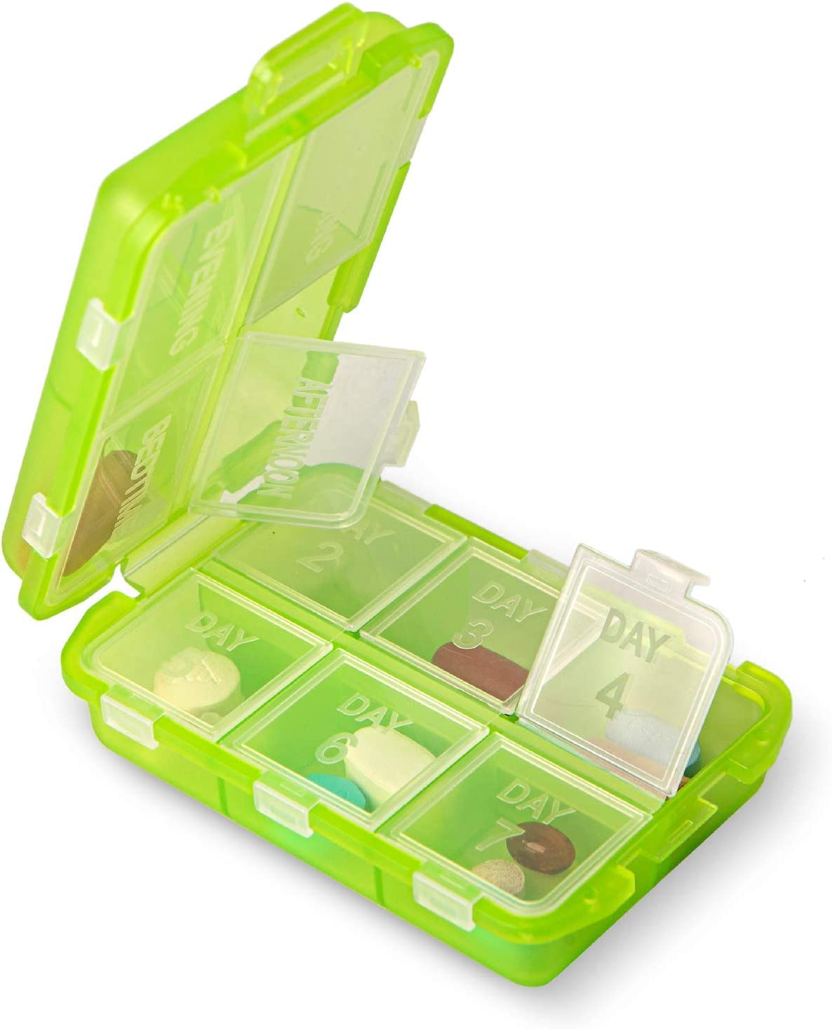 Dwarakesh Enterprises® pack of 2 foldable Pill Organizer Box case, 10 ...