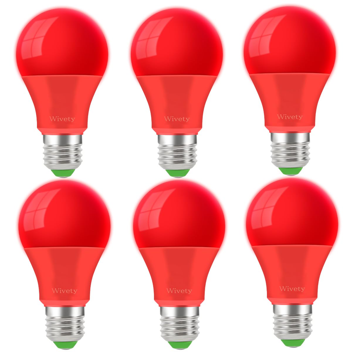 Wivety Red Light Bulb, A19 E26 Base, 9W LED Red Lightbulbs for Outdoor ...