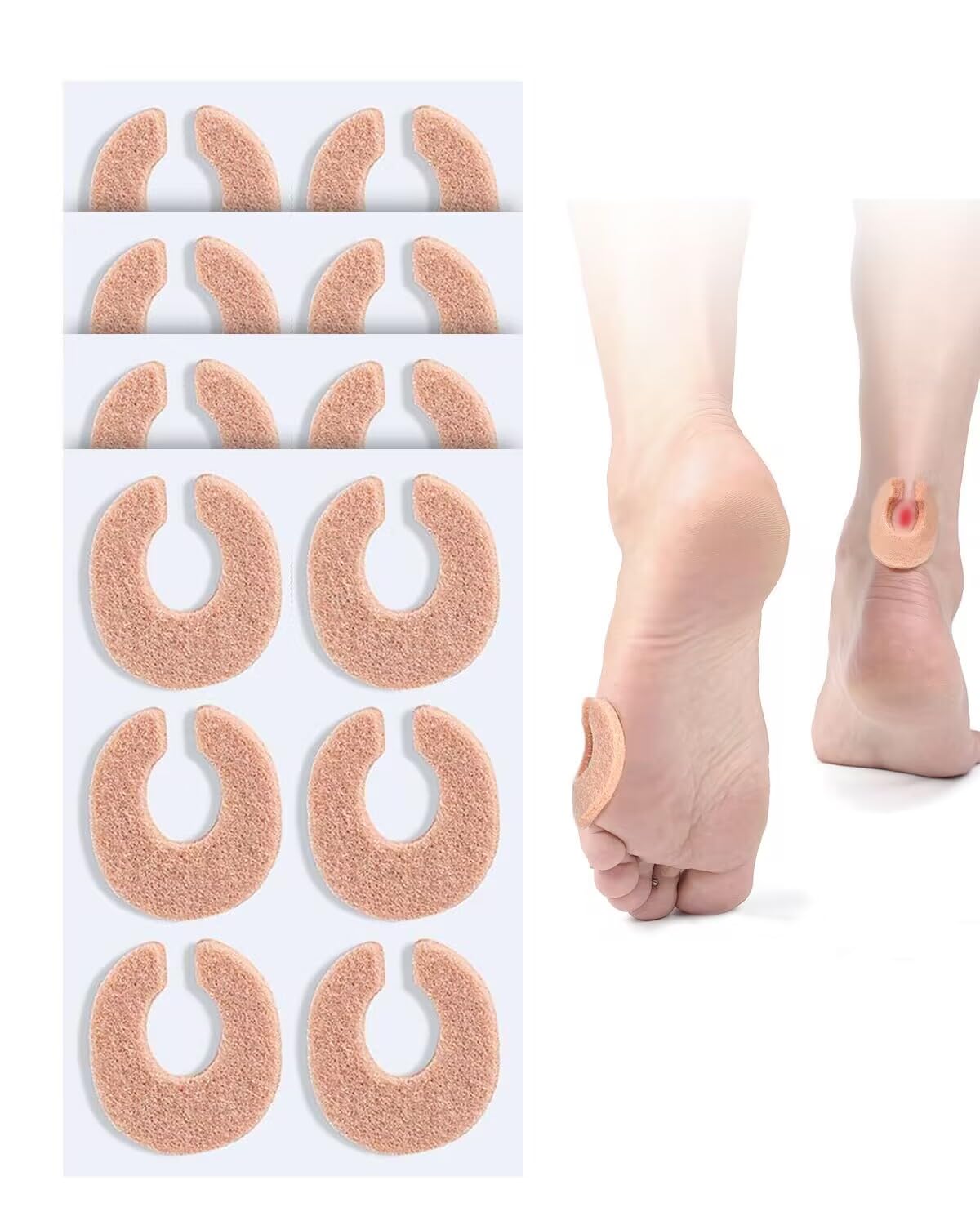 24 Pieces U Shaped Felt Callus Pads Metatarsal Pads Forefoot Foot Pads ...