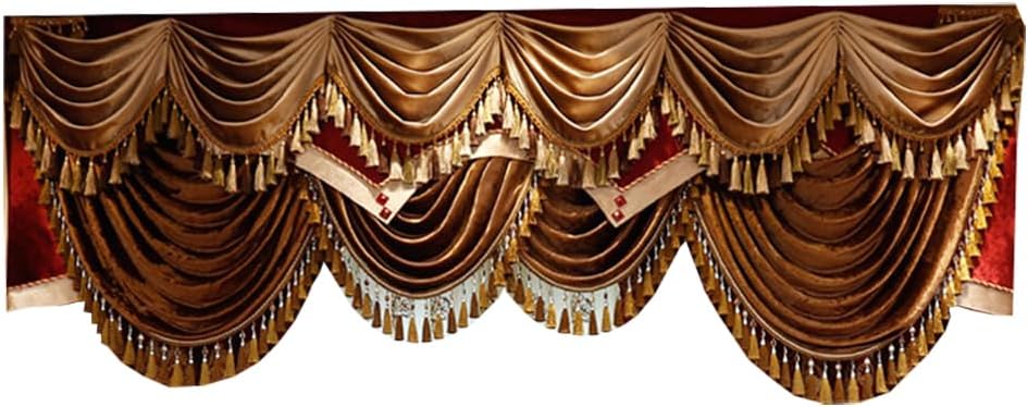 Amazon.com: NewWPKIRA Luxury Waterfall Valance with Tassel Double Layer ...