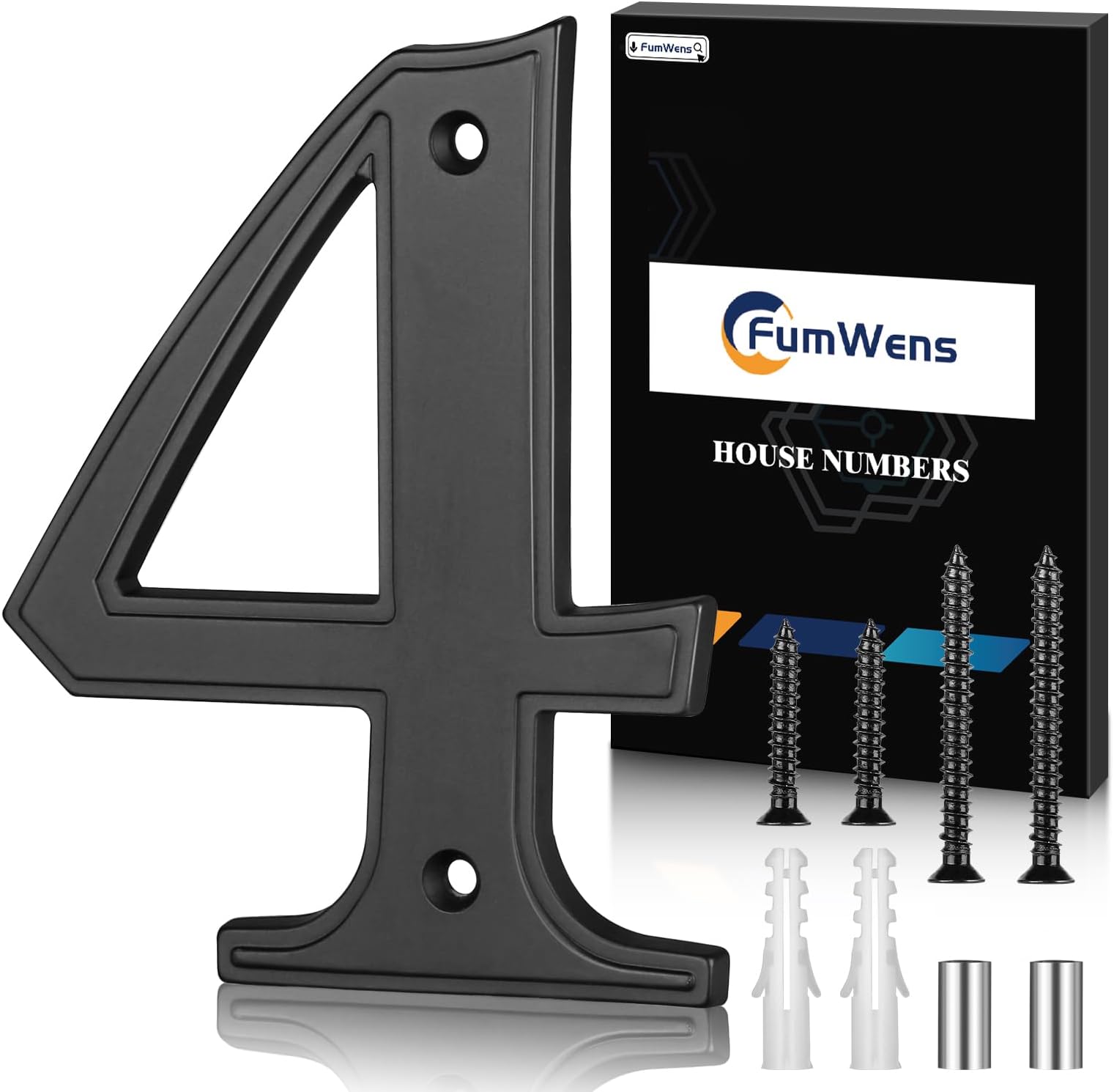 Amazon.com: 4 Inch Modern Metal House Numbers, Metal Letter, Black Door ...