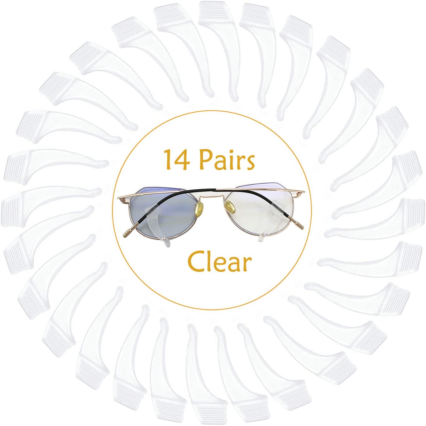 Amazon.com: 14 Pairs Glasses Anti-slip Silicone Ear Clip - Soft ...