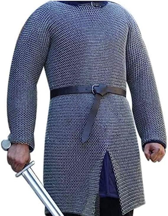 Amazon.com: Medieval Hauberk Chainmail Full Sleeve Shirt Mild Steel 10 ...