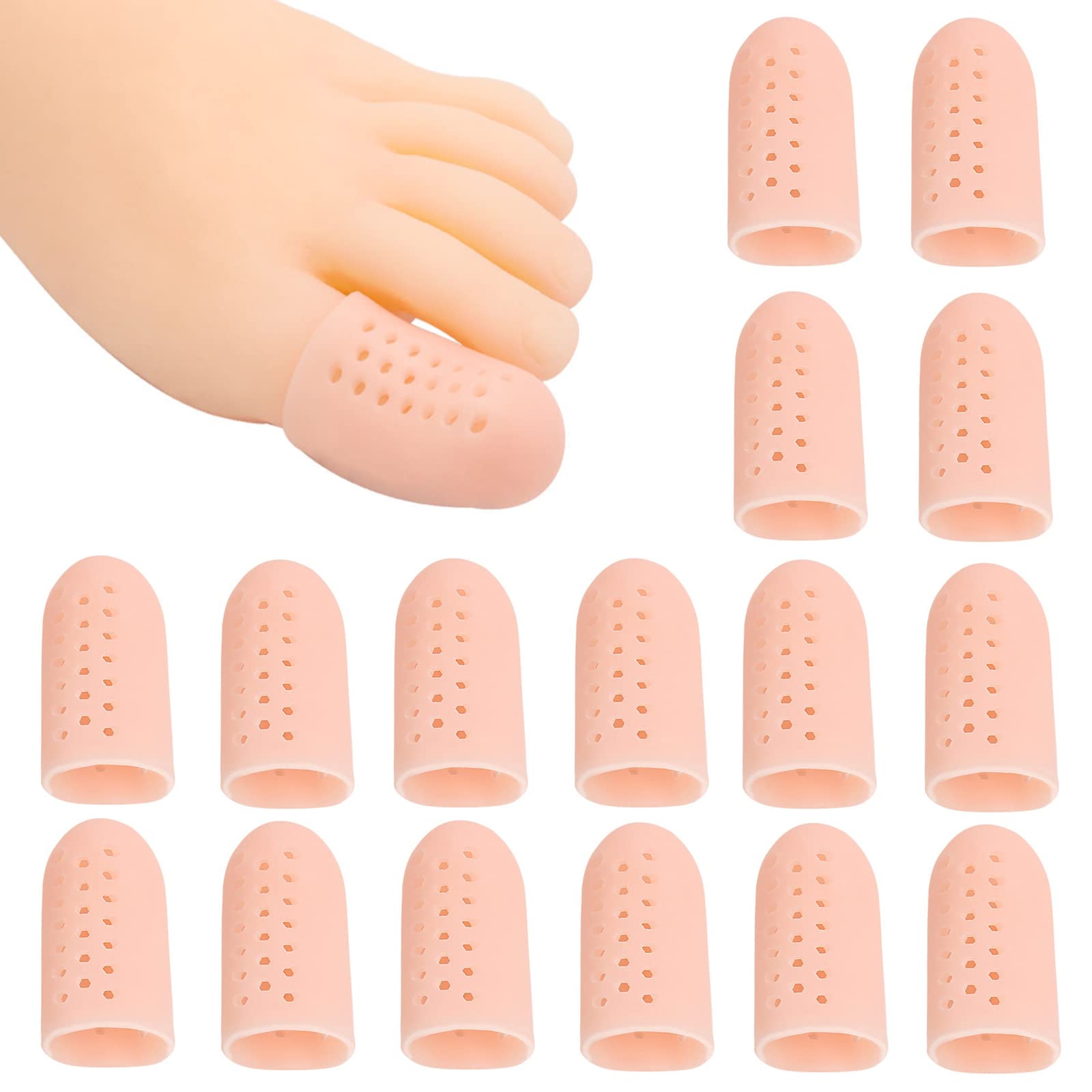 Buy 20 Count Gel Toe Protectors with Holes, Silicone Toe Guard Big Toe ...