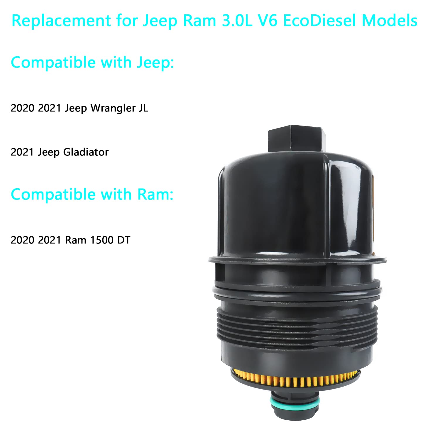 68507598AA Eco-diesel Engine Oil Filter Replacement for 2020 2021 Jeep ...