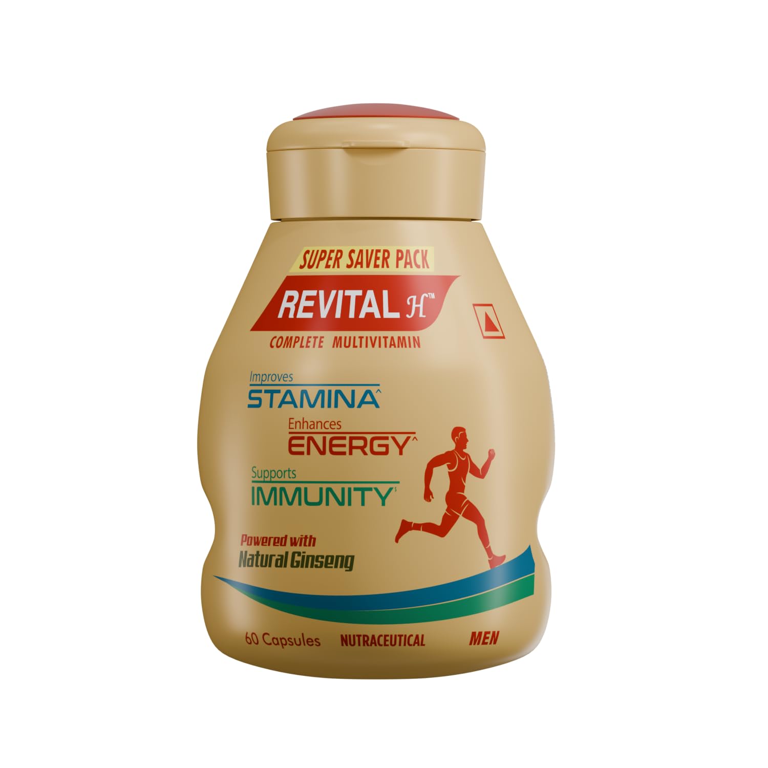 Revital H Multivitamin For Men (60 Capsules) With Natural Ginseng, Zinc ...