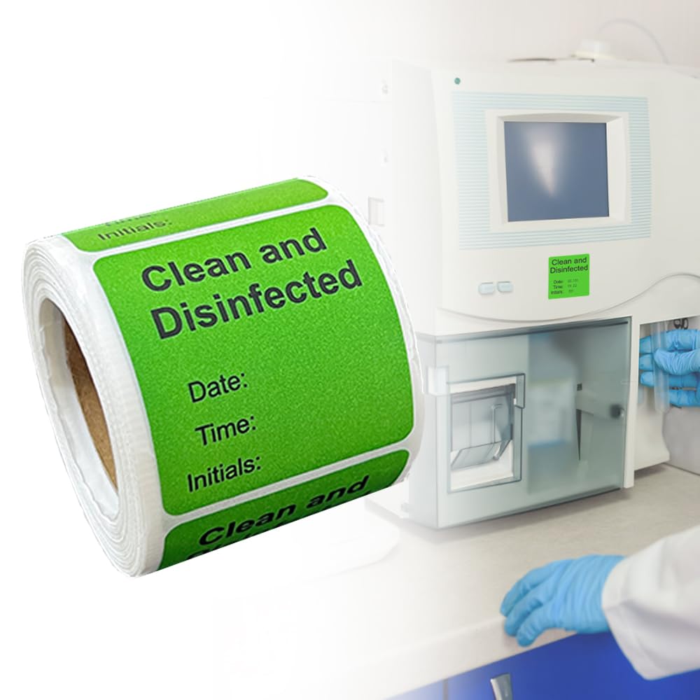Amazon.com: Clean and Disinfected Indication Label - 2"x2" Writable ...