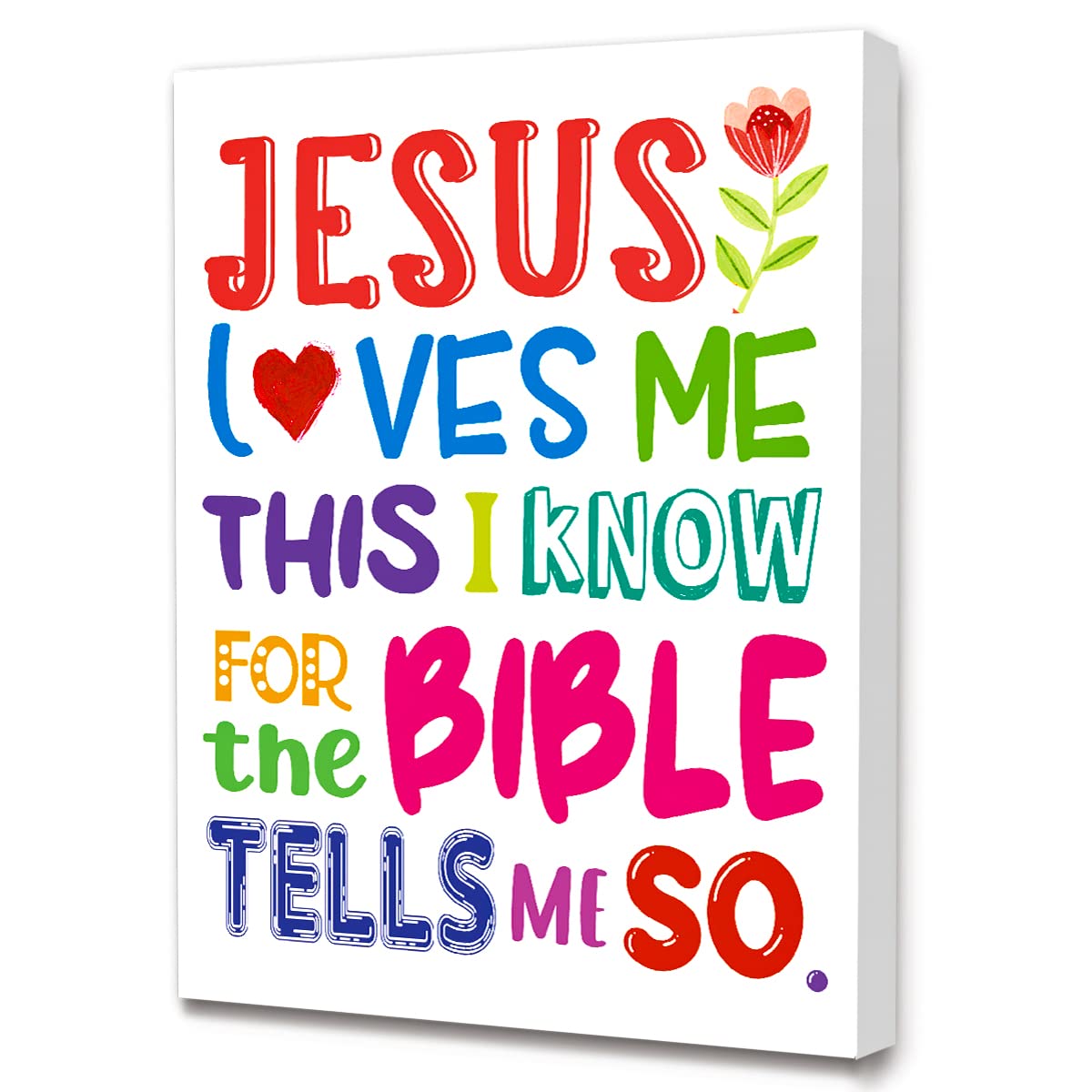 Amazon.com: LISTNGBO Bible Verses Canvas Wall Art for Kids,Jesus Loves ...