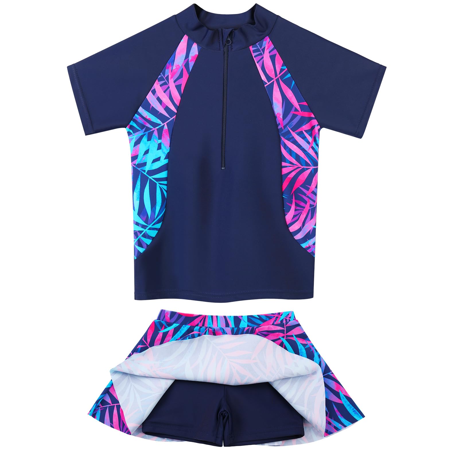Snapklik.com : Girls Rash Guard Swimsuits Set 2 Pcs Bathing Suit UPF50 ...