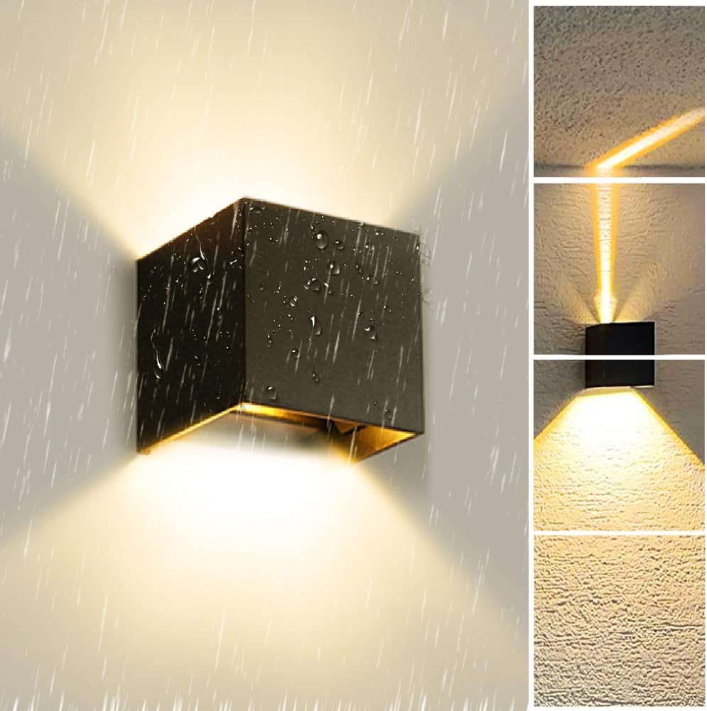 JSXing Aplique de pared LED Eclipse, Lámpara de Pared para Exterior y ...