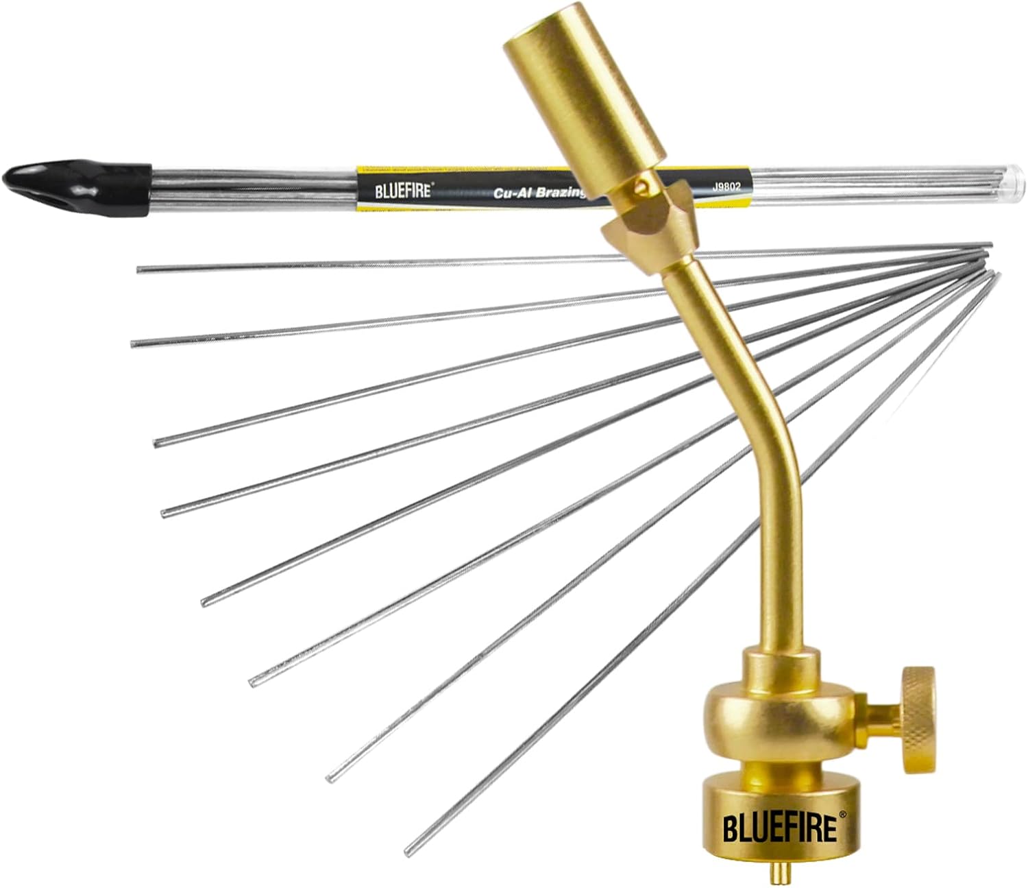 BLUEFIRE BTM-7010 Solid Brass Jumbo Pencil Flame Gas Welding Torch +12 ...