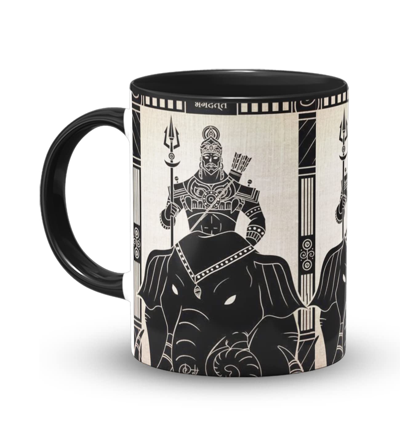Buy The Desi Monk Bhagadatta Printed Black Mug with Print | Mahabharat ...