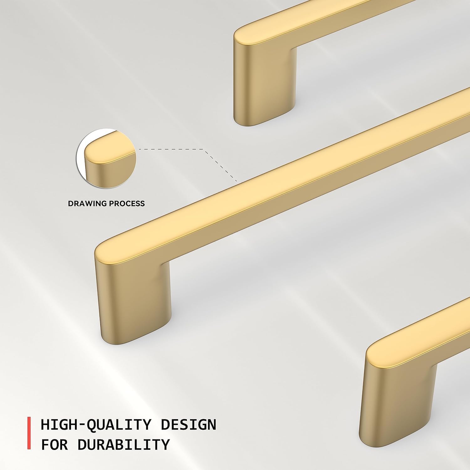 Snapklik.com : Homdiy 5 Pack Matte Gold Cabinet Pulls 5 Inch Hole ...