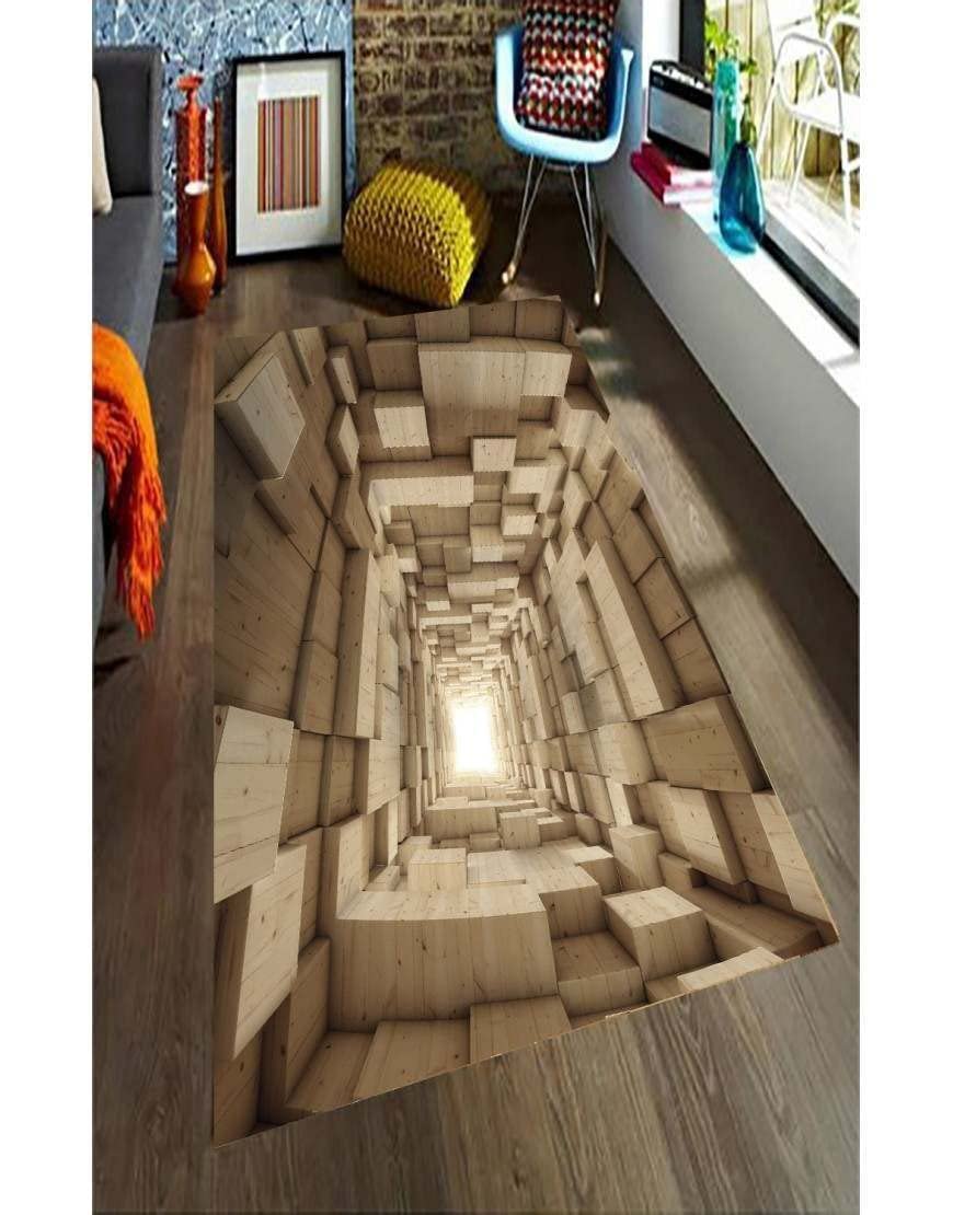 Amazon.com: Custom Optical Illusion Rug,Wood Block 3D Light Area Rug ...