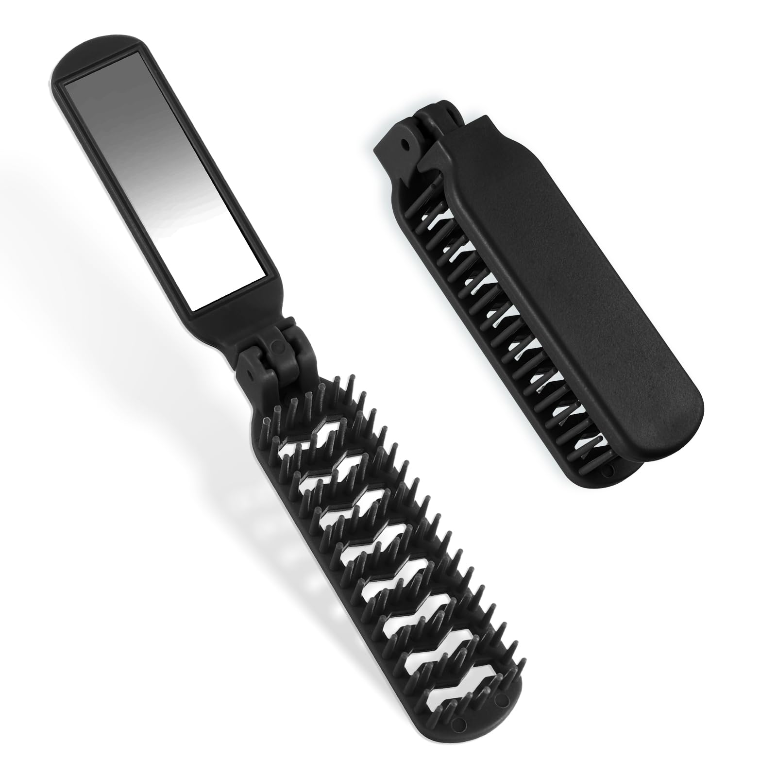 Amazon.com : Mini Hair Brush, Travel Folding Hair Brush with Mirror ...
