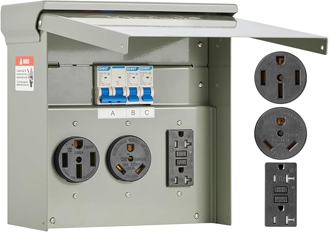 Amazon.com: VEVOR Temporary Power Outlet Panel, Weatherproof RV ...