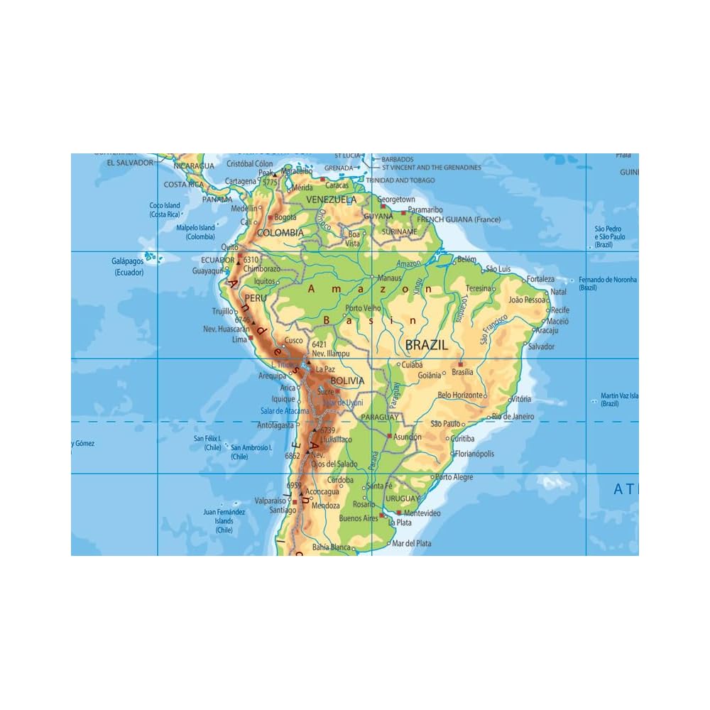 World Physical Map - A0 Giant Size - Paper Laminated Nepal | Ubuy