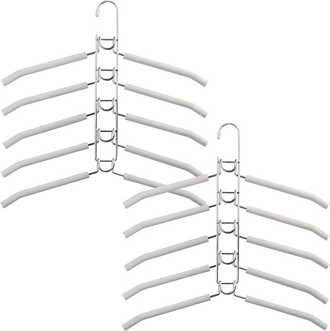 Amazon.com: YiSeyruo Clothes Hanger Space Saver: 2 Pack 5 in 1 Multiple ...