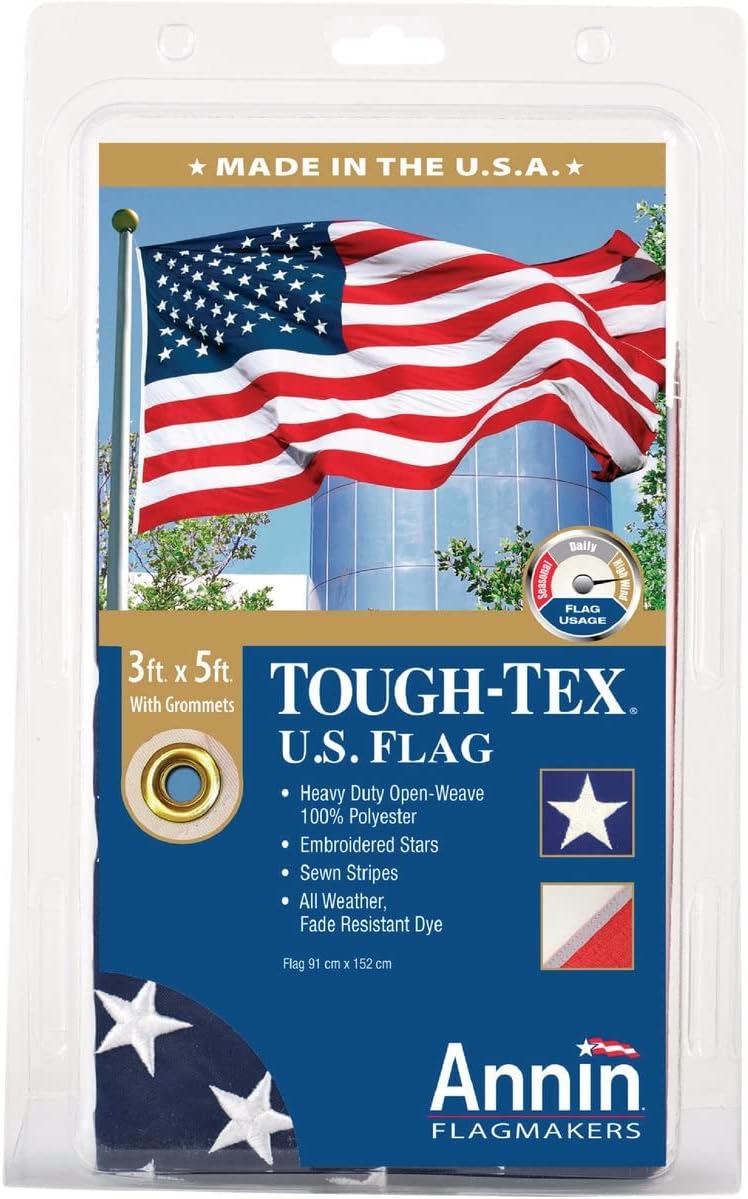 Amazon.com : ANNIN FLAGMAKERS 182005 3x5 Tough Tex US Flag : Outdoor Flags : Patio, Lawn & Garden