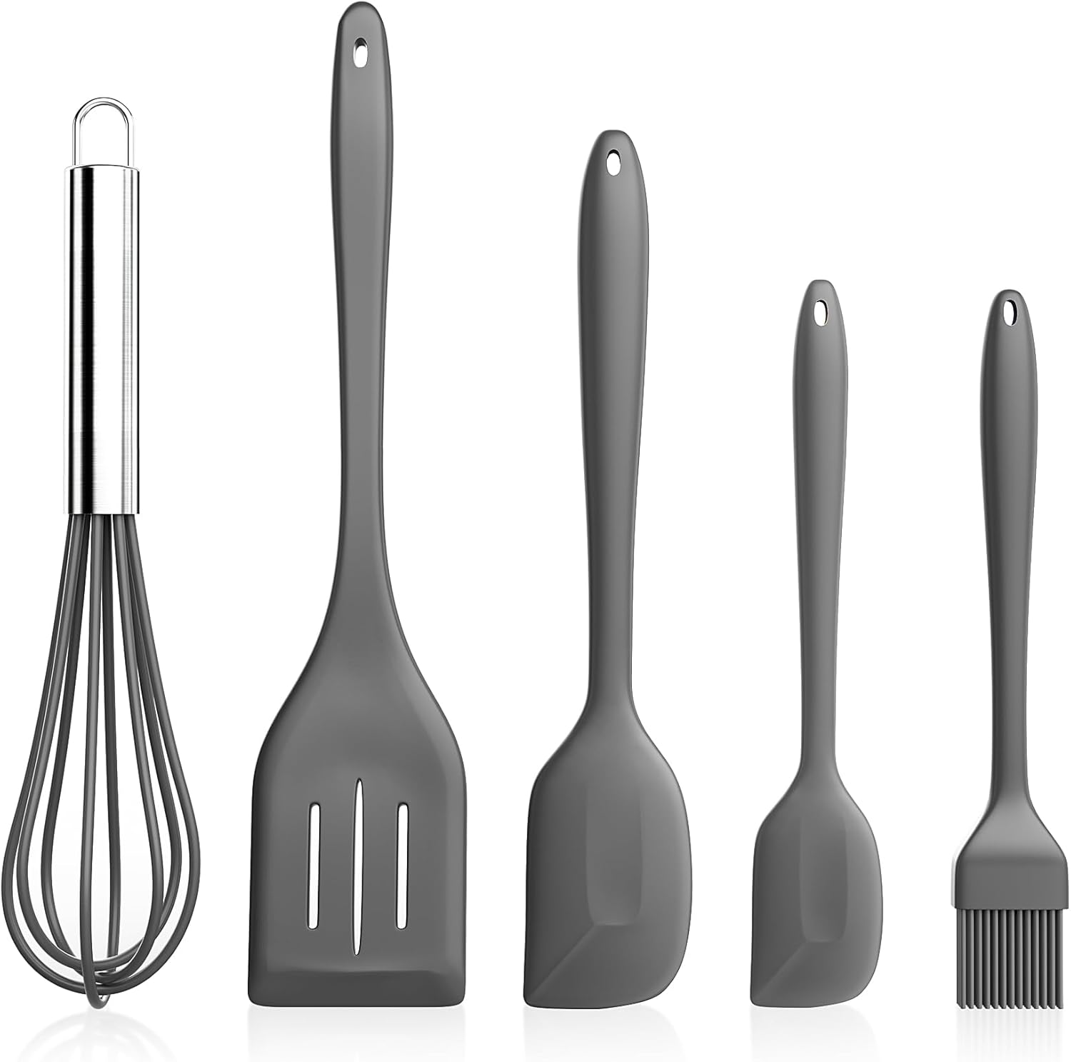 Amazon.com: Kitchen Silicone Utensils Set,5 Pcs Silicone Spatula,Non ...