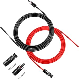 Amazon.co.jp: WBGADAM 10AWG 3メートル ソーラーコネクターケーブル MC4 ケーブル 6sq 太陽光パネル用ケーブル mc4 延長ケーブル 片端加工 2本セット ...