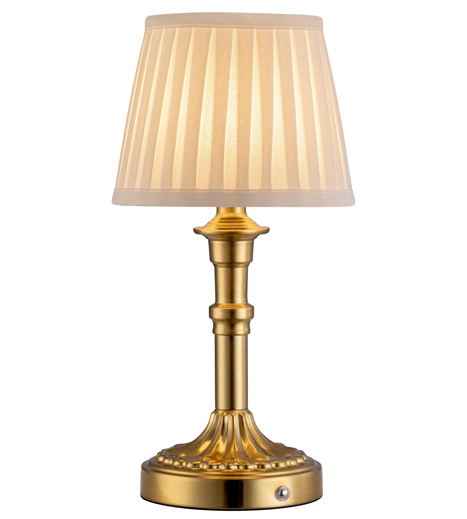 KDG Cordless Portables Table Lamp, LED Fabric Shade Small Desk Lamps ...