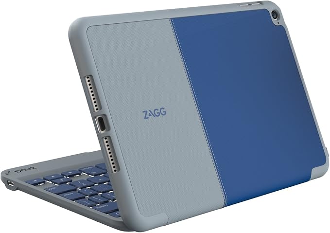 Amazon.com: ZAGG Folio Case, Hinged Keyboard for iPad Mini 4 - Blue ...