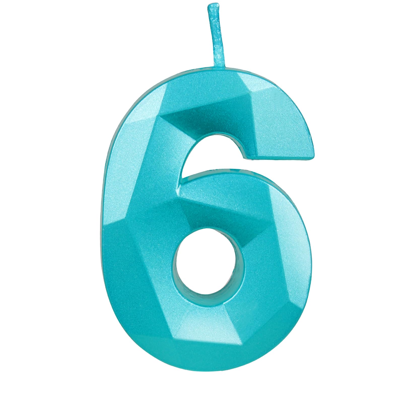 Amazon.com: Number 6 Candles,6th Birthday Candles,Teal Blue Happy ...