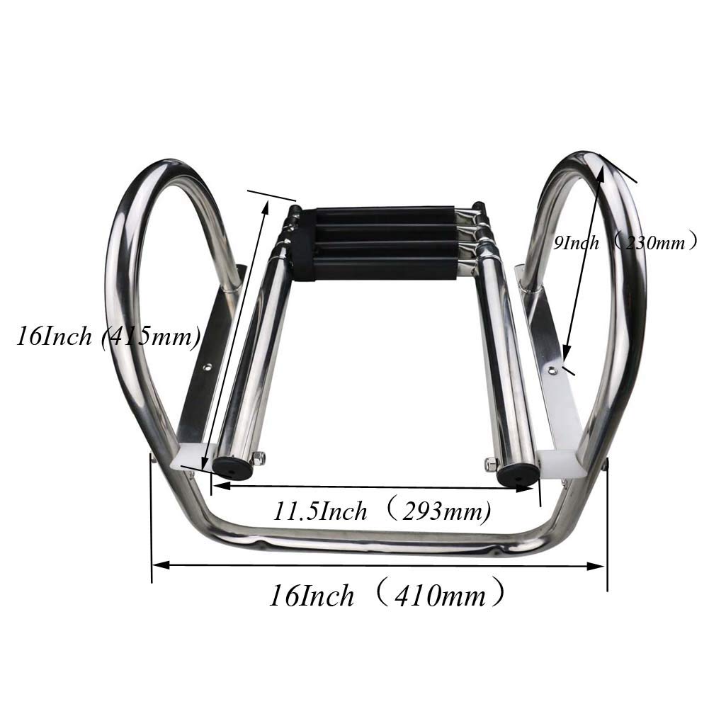 Snapklik.com : COC-LF 4 Steps Pontoon Boat Ladder, Stainless Steel ...