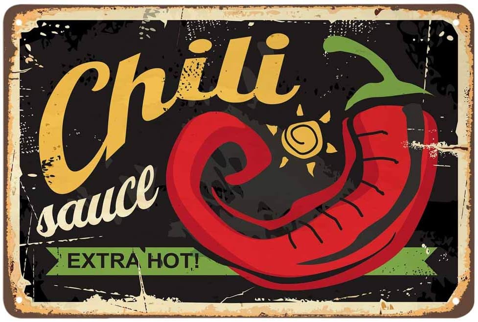 Amazon.com : CHILI PEPPER WELCOME MADE IN USA! 8"x12" All Weather Metal ...