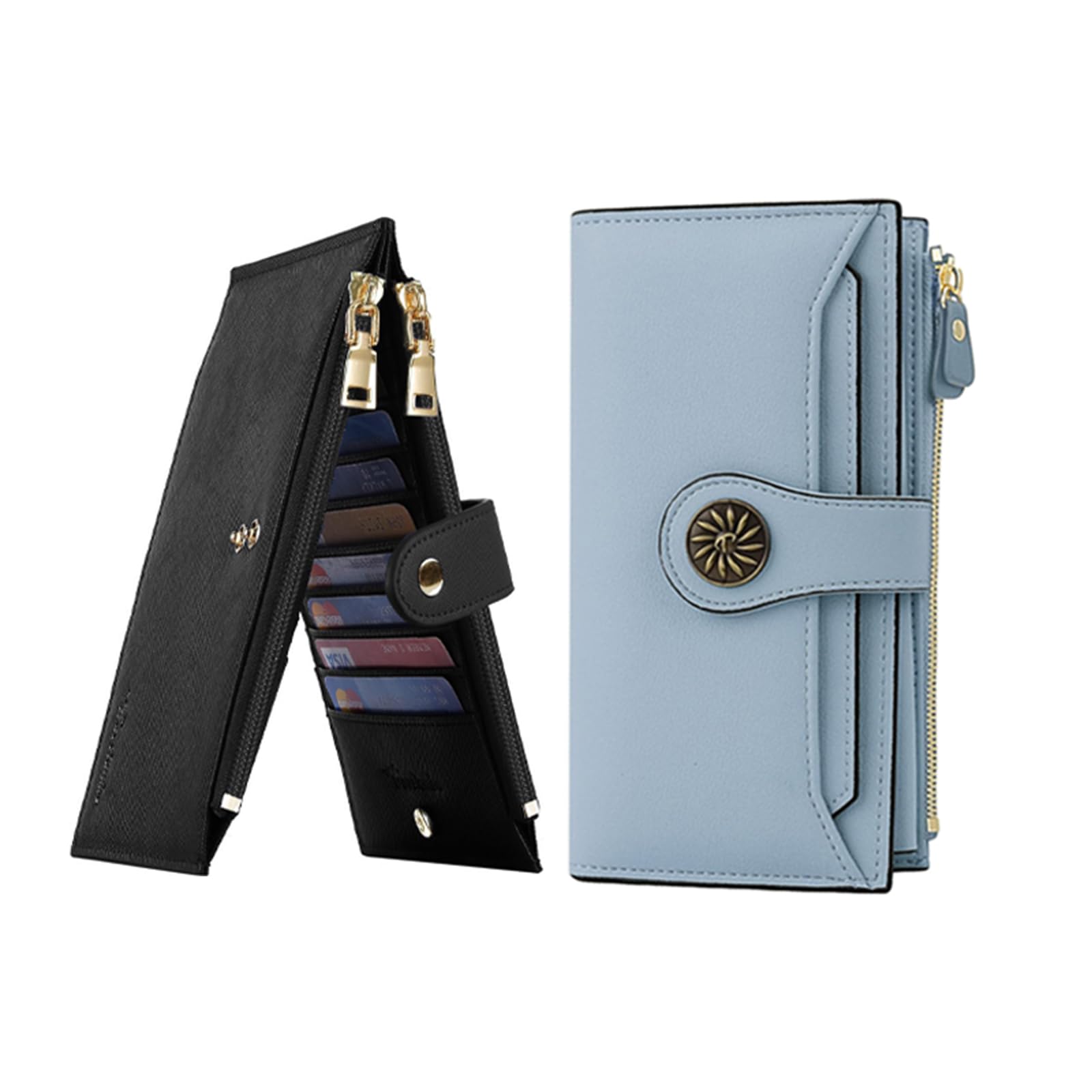 Amazon.com: Travelambo RFID Wallet Women Large Size Bifold Multi Card ...