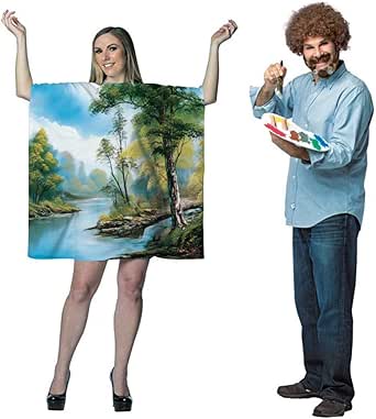 Amazon.com: Bob Ross Artist Couples Costume Bundle Set : Clothing ...