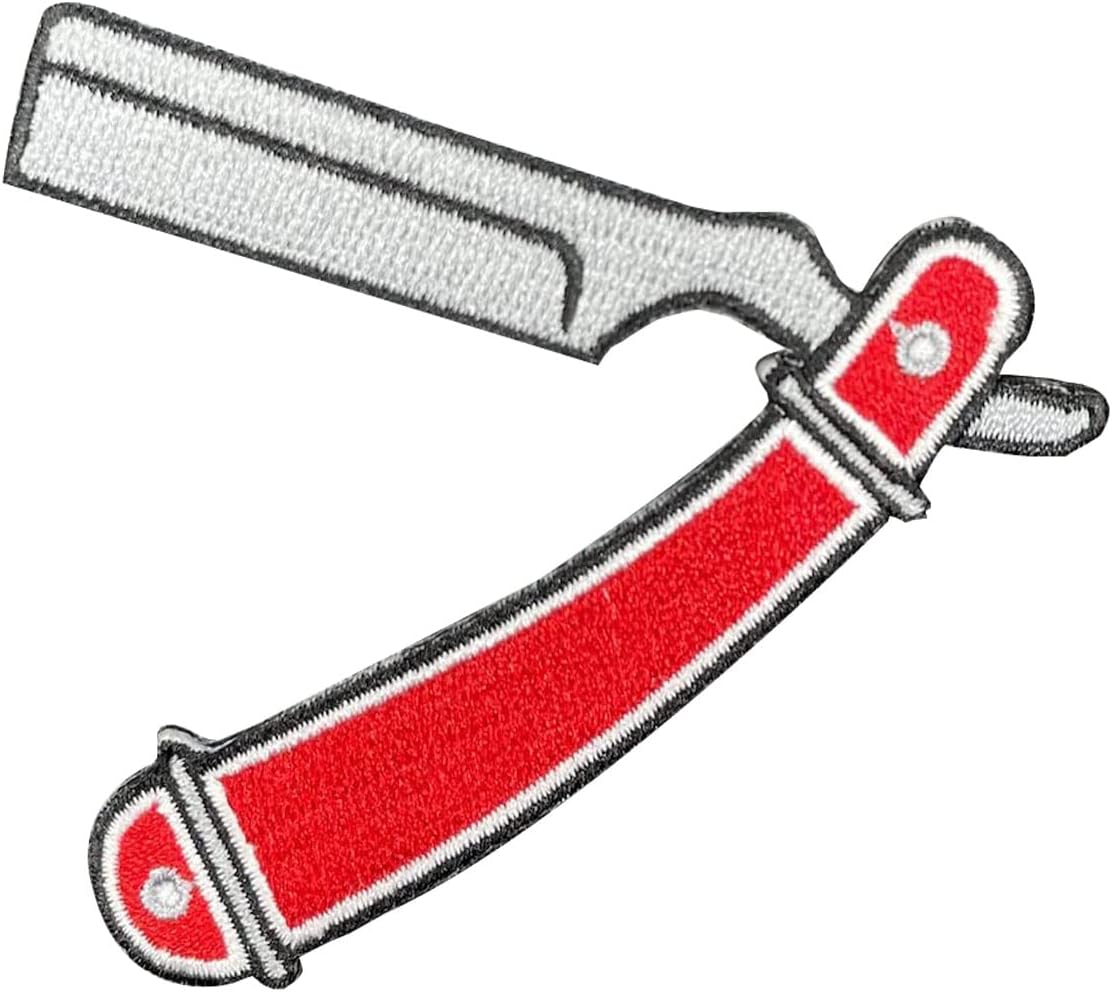 Amazon.com: Straight Edge Razor RED Blade Patch 2.75 x 2.5 in ...