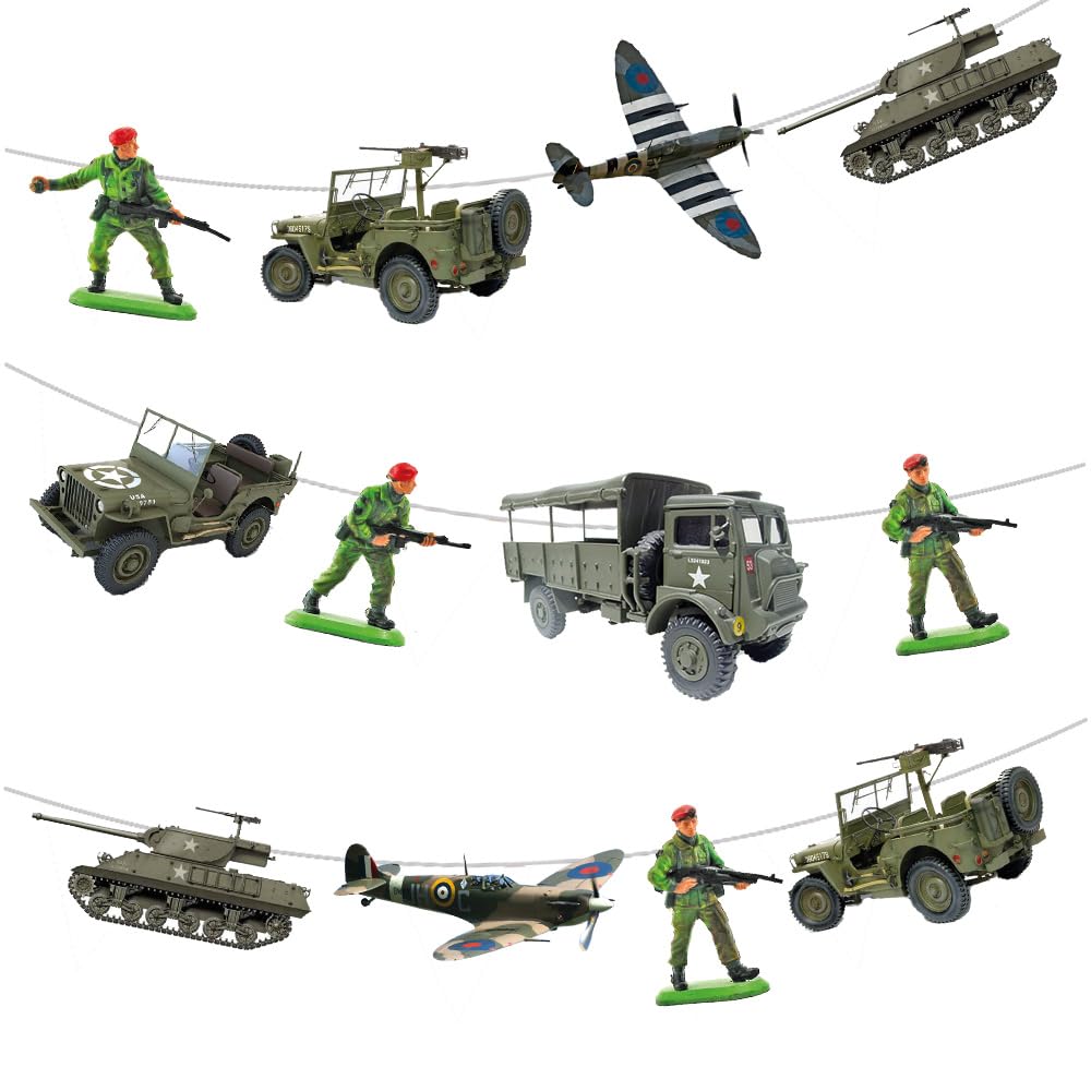 AK Giftshop Army Military Mix Bunting Party Decorations - 12pcs / 2.5m ...