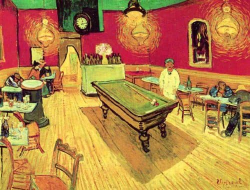 Amazon.com: WONDERFULITEMS Playing Pool Table The Night Cafe Painting ...