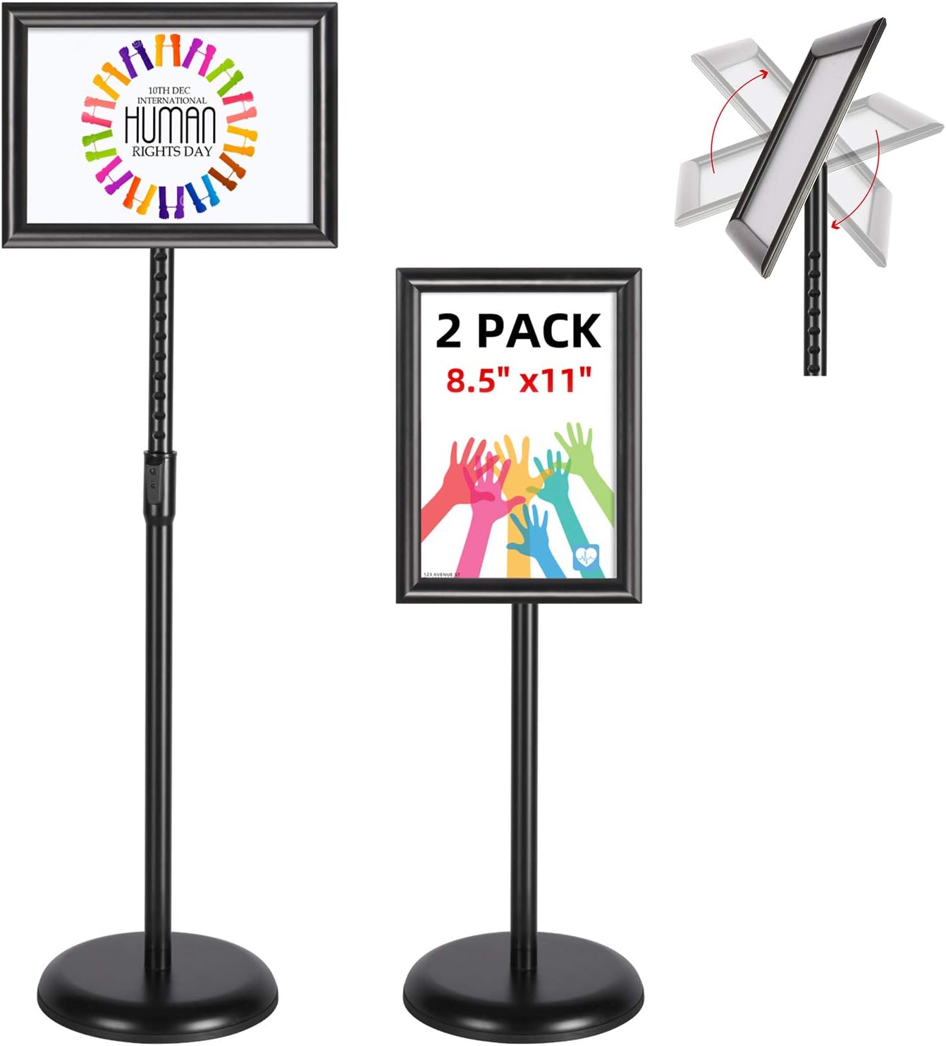 Amazon.com : Adjustable Heavy Duty Pedestal Sign Holder Floor Stand ...