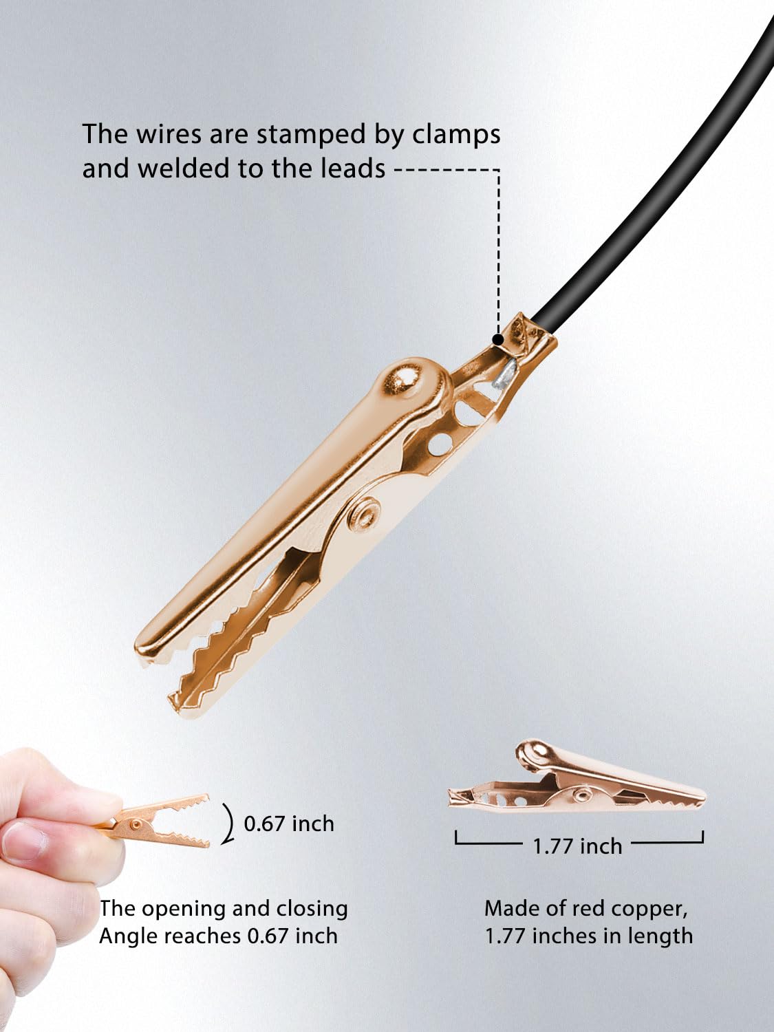 Snapklik.com : Copper Clips 6pcs/20in Alligator Clips Electrical