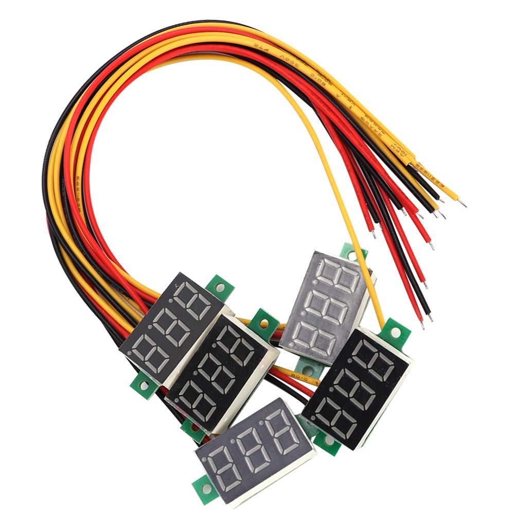 Digital Voltmeter Dc Voltmeter Blue 5Pcs Blue 0.36 Inch Digital Display ...