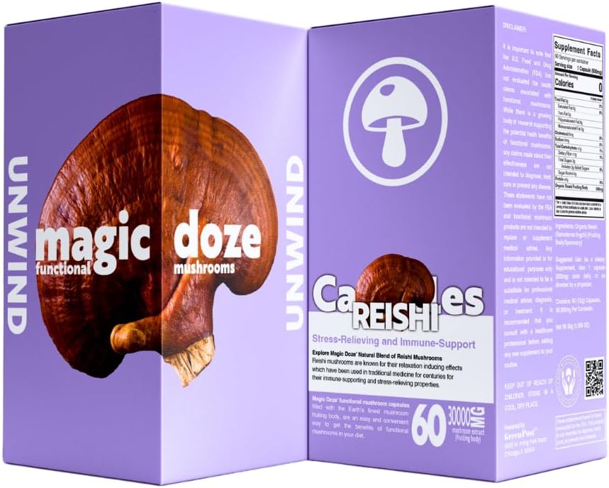 Amazon.com: MAGICDOZE Magic Doze™ Reishi Mushroom Supplement Capsules ...