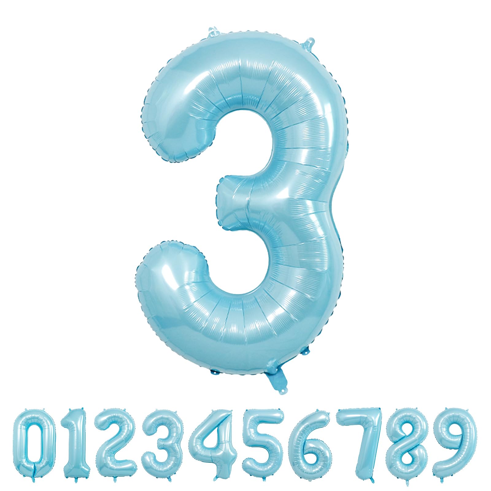 Amazon.com: 40 Inch light blue Number Balloons, Helium Mylar Foil ...