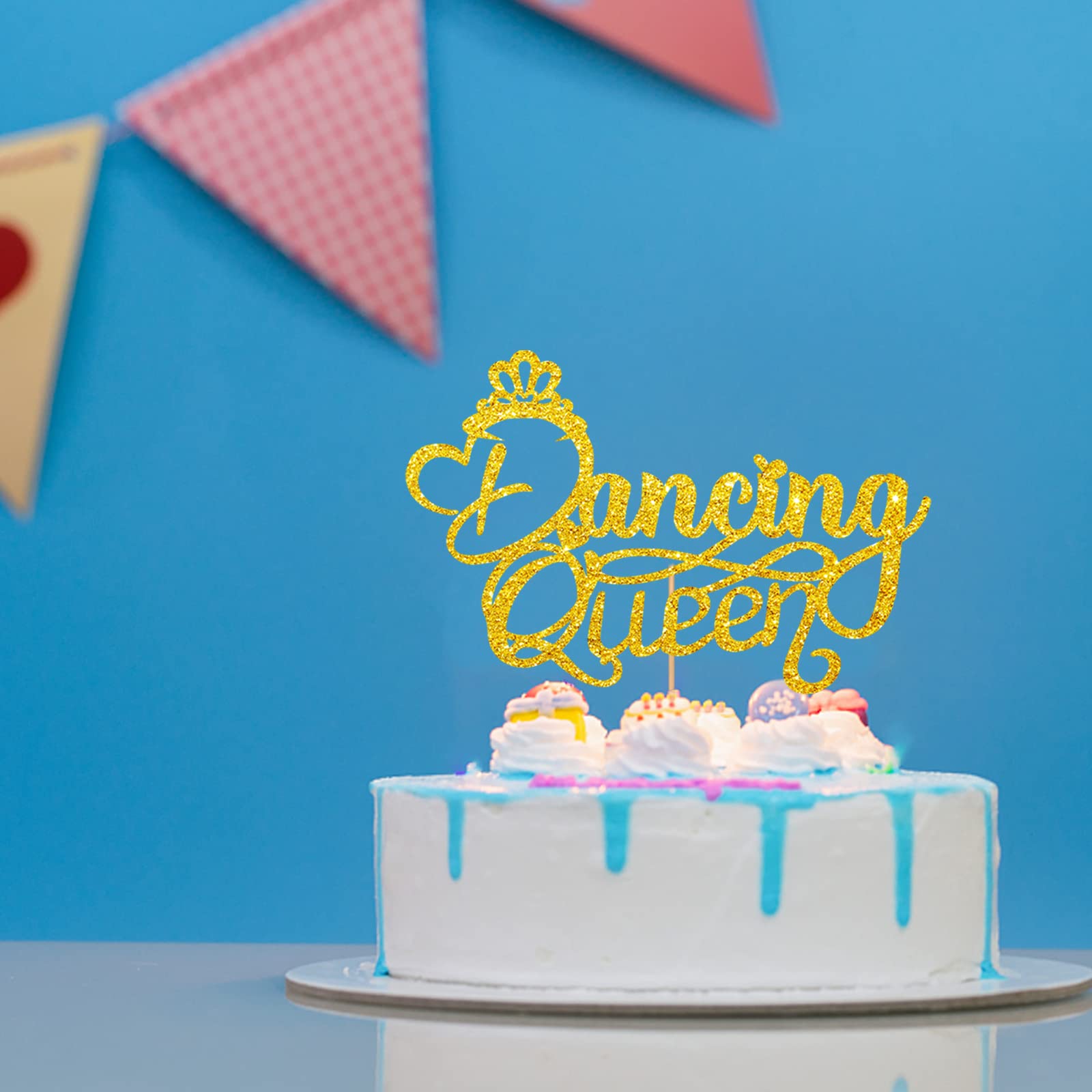 Snapklik.com : Gold Dancing Queen Cake Topper, Theme Birthday Cake ...