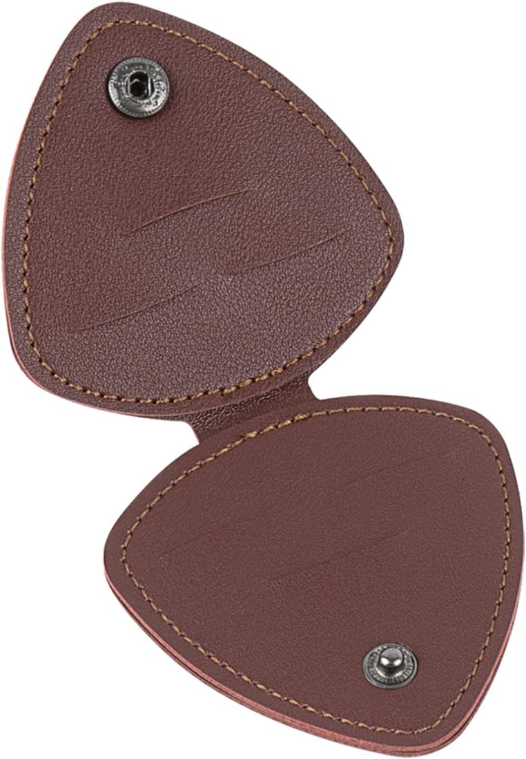 Amazon.com: Musiin Guitar Pick Holder, Brown Leather Guitar Pick Case ...