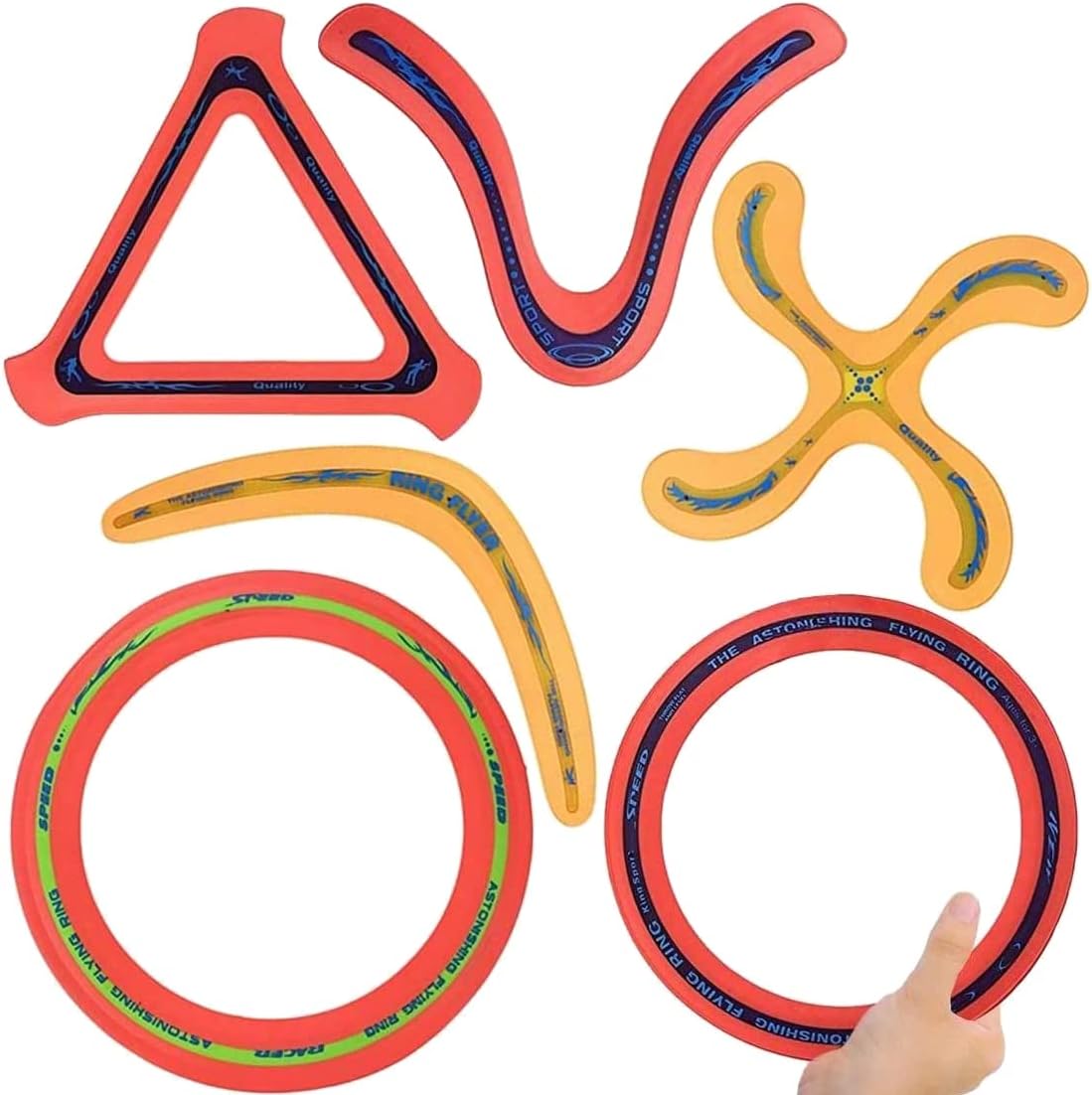 Amazon.com: 6 PCS Flying Ring Combo Pack Sports Plastic Pro Discs ...