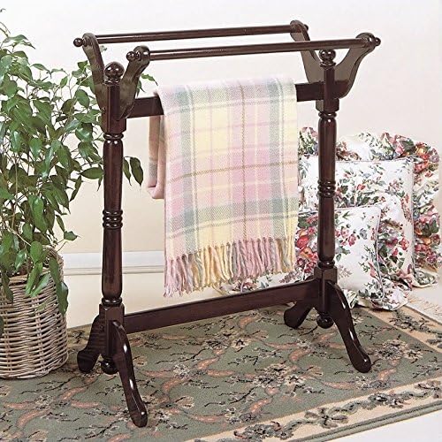 Amazon.com: BOWERY HILL Freestanding Wood Blanket Rack for Living Room ...